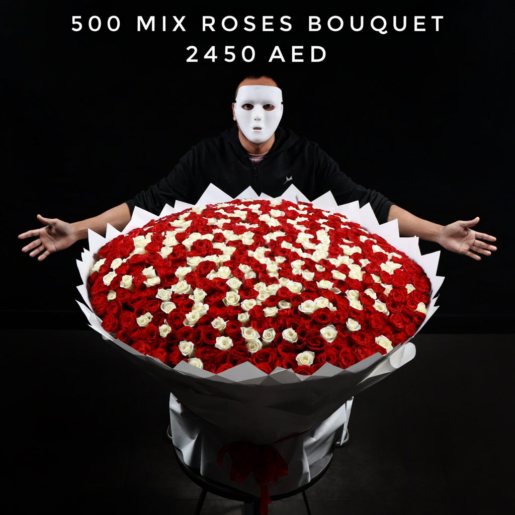 500 Mix Roses Bouquet Dubai | Luxury Mixed Rose Delivery UAE ...
