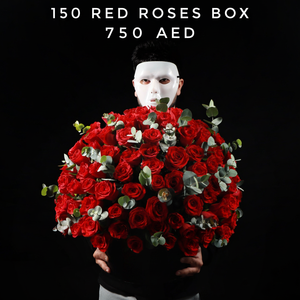 150 Red Roses Box Dubai | Luxury Rose Gift Delivery UAE ...